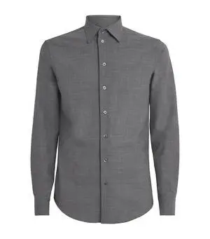 Emporio Armani Stretch-wool Logo Shirt