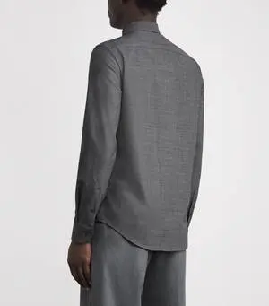 Emporio Armani Stretch-wool Logo Shirt