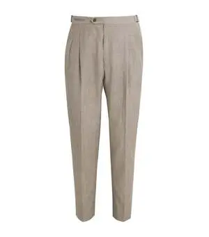 Corneliani Wool-linen Straight Trousers