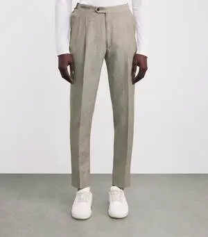 Corneliani Wool-linen Straight Trousers