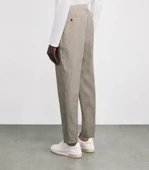Corneliani Wool-linen Straight Trousers