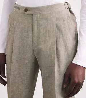 Corneliani Wool-linen Straight Trousers