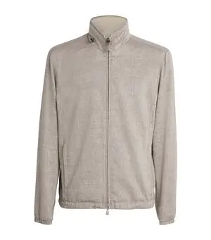 Corneliani Linen-blend And Nylon Reversible Jacket