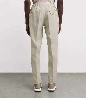 FIORONI CASHMERE Linen Drawstring Trousers