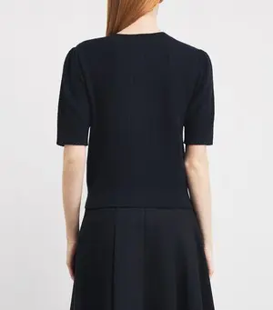 FRAME The Ladder Pointelle Cardigan - Blue