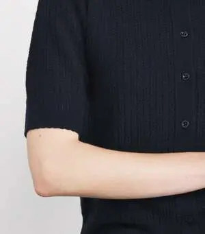 FRAME The Ladder Pointelle Cardigan - Blue
