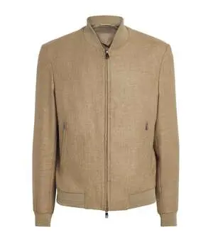 Corneliani Silk-virgin Wool Bomber Jacket