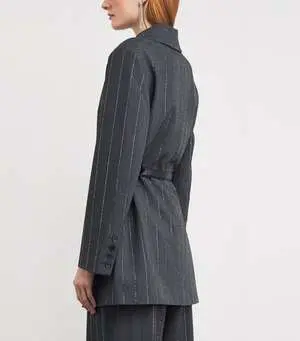 SELF-PORTRAIT Embellished Pinstripe Blazer