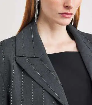 SELF-PORTRAIT Embellished Pinstripe Blazer