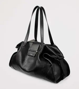 JIMMY CHOO Leather Bar Holdall Bag - Black