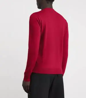 Emporio Armani Wool-cashmere Logo Sweater - Red