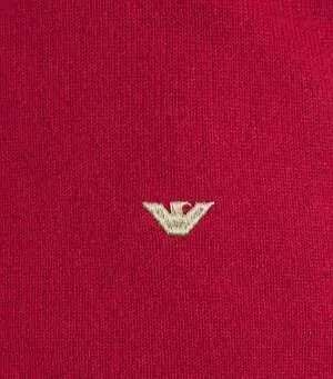 Emporio Armani Wool-cashmere Logo Sweater - Red