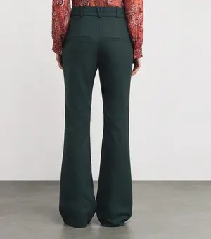 Veronica Beard Twill Melvin Tailored Trousers - Green