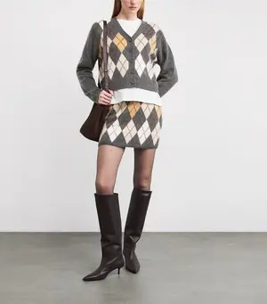 FRAME Brushed Argyle Mini Skirt