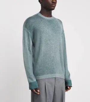 Emporio Armani Wool-cashmere Contrast-stitch Sweater