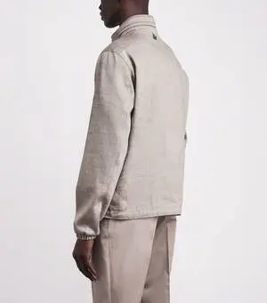 Corneliani Linen-blend And Nylon Reversible Jacket