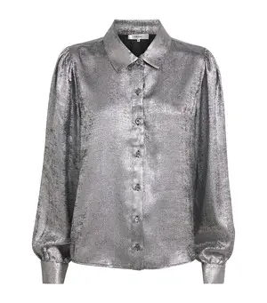 FRAME The Shiny Staple Blouse - Grey