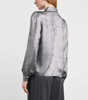 FRAME The Shiny Staple Blouse - Grey