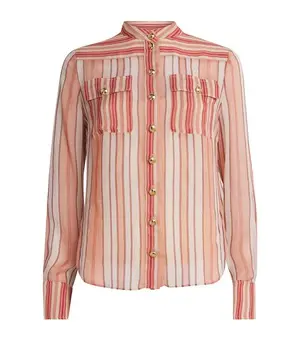 Zimmermann Rebellion Bohemian Stripe Shirt - Red