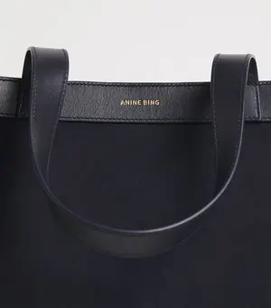 ANINE BING Suede Rio Tote Bag - Navy