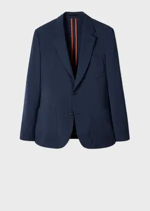 Paul Smith Navy Stretch-wool Seersucker Check Blazer