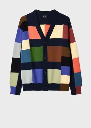 Paul Smith Multicolour Patchwork Cotton Cardigan