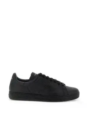 TOM FORD Perforated-logo Leather Sneakers - Black
