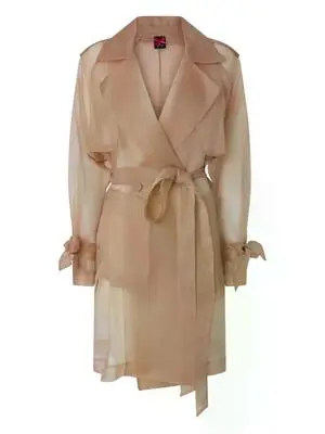 Pinko Belted Silk Coat