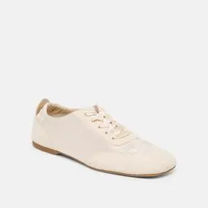 DOLCEVITA Itzy Satin And Suede Sneakers - Vanilla Satin