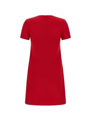 Valentino Garavani Vlogo Signature Wool And Silk Dress - Red
