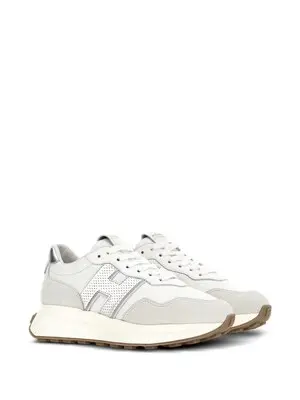 Hogan H641 Leather Sneakers - Silver