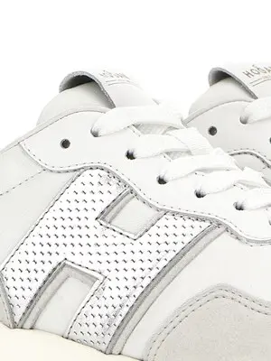 Hogan H641 Leather Sneakers - Silver