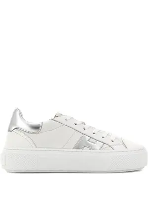Hogan H705 Leather Sneakers - Silver