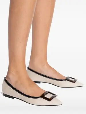 ROGER VIVIER Gommettine Leather Ballet Flats