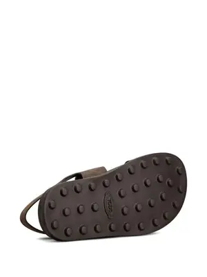 TOD'S Leather Slingback Sandals - Brown