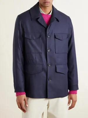 LARDINI Cashmere And Modal-blend Twill Field Jacket