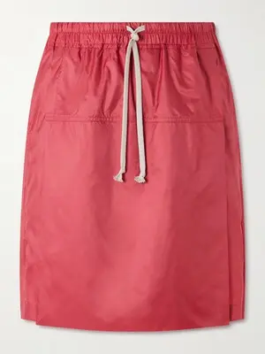 Rick Owens Moncler Straight-leg Shell Drawstring Shorts - Red