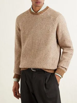 Inis Meáin Tonnta Linen, Cotton And Cashmere-blend Sweater - Brown