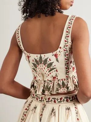 Agua Bendita Eslabon Andes Printed Linen Top
