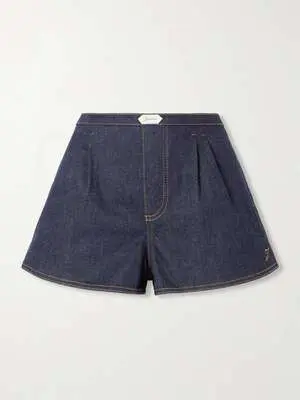 Jacquemus Amelo Embroidered Denim Shorts - Navy