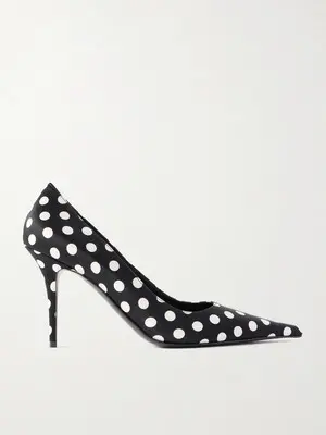Amina Muaddi Barbara Polka-dot Satin Pumps