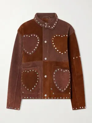 BODE Studded Suede Jacket - Brown