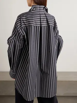 Sacai Oversized Striped Poplin Shirt - Blue