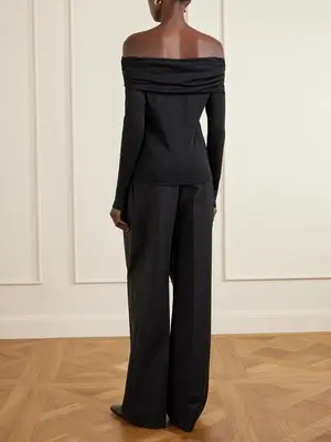 Max Mara Off-the-shoulder Wool Top - Black