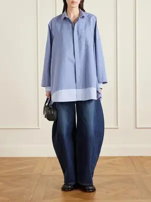 Sacai Striped Cotton-blend Poplin Shirt