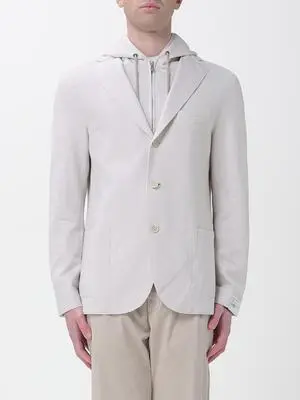 Eleventy Eleventy Jacket With Hood And Notched Lapel Sand