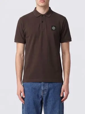 Stone Island Piqué Cotton Polo Shirt With Compass Logo Patch Grey