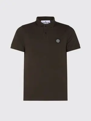 Stone Island Piqué Cotton Polo Shirt With Compass Logo Patch - Grey