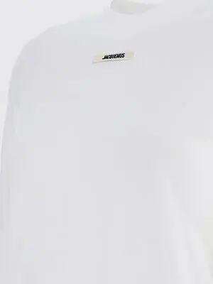 Jacquemus Slim Fit Long-sleeved T-shirt With Contrast Logo - White