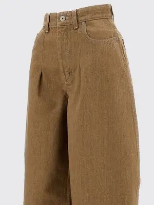 Jacquemus Pleated Wide Leg Jeans - Beige